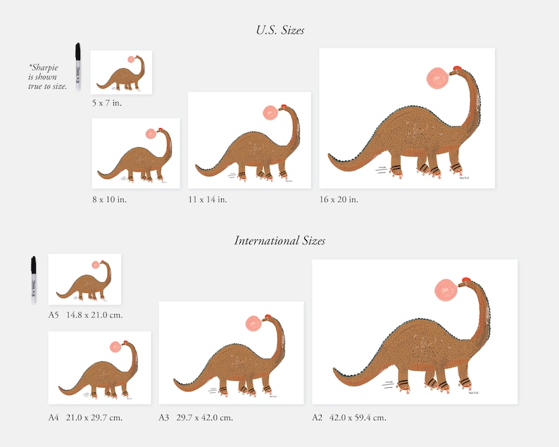 Dinosaur Nursery Art Print Brachiosaurus Art Jurassic - Etsy