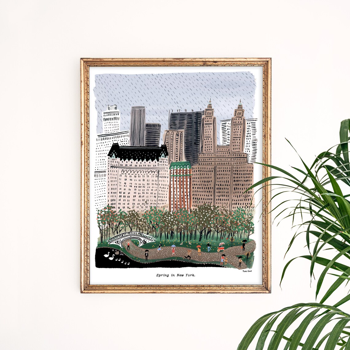 Spring in New York City Art Print | Central Park Art | New York Skyline ...