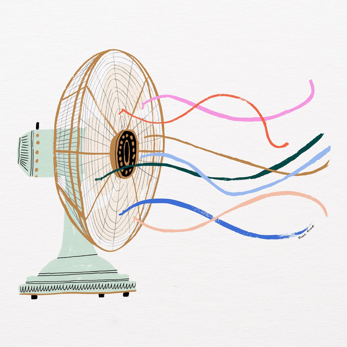 Electric Fan Art Print Rainbow Painting Unique Wall Art - Etsy