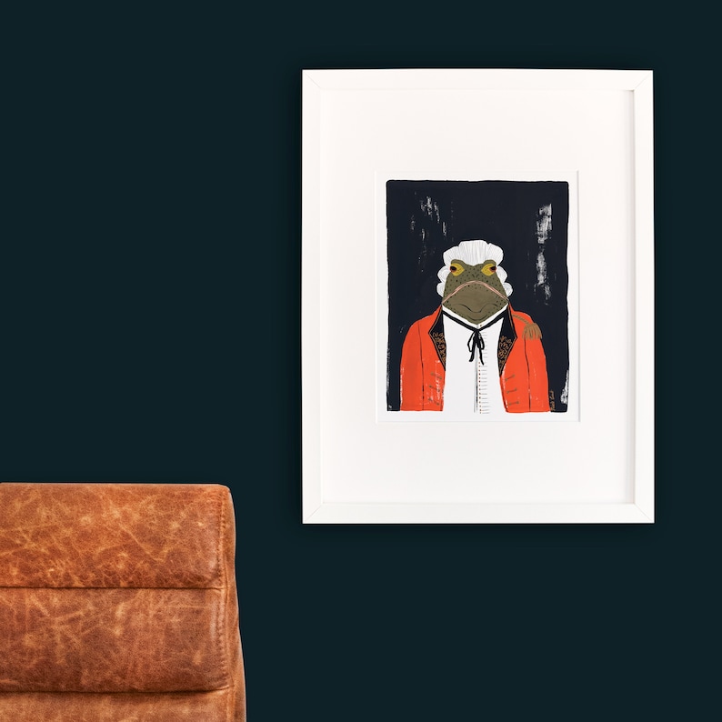Fancy Toad Portrait Art Print Woodland Animal Baby Home | Etsy