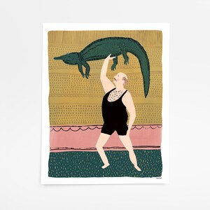 Alligator Man Art Print Circus Art Bodybuilder Wall Decor - Etsy