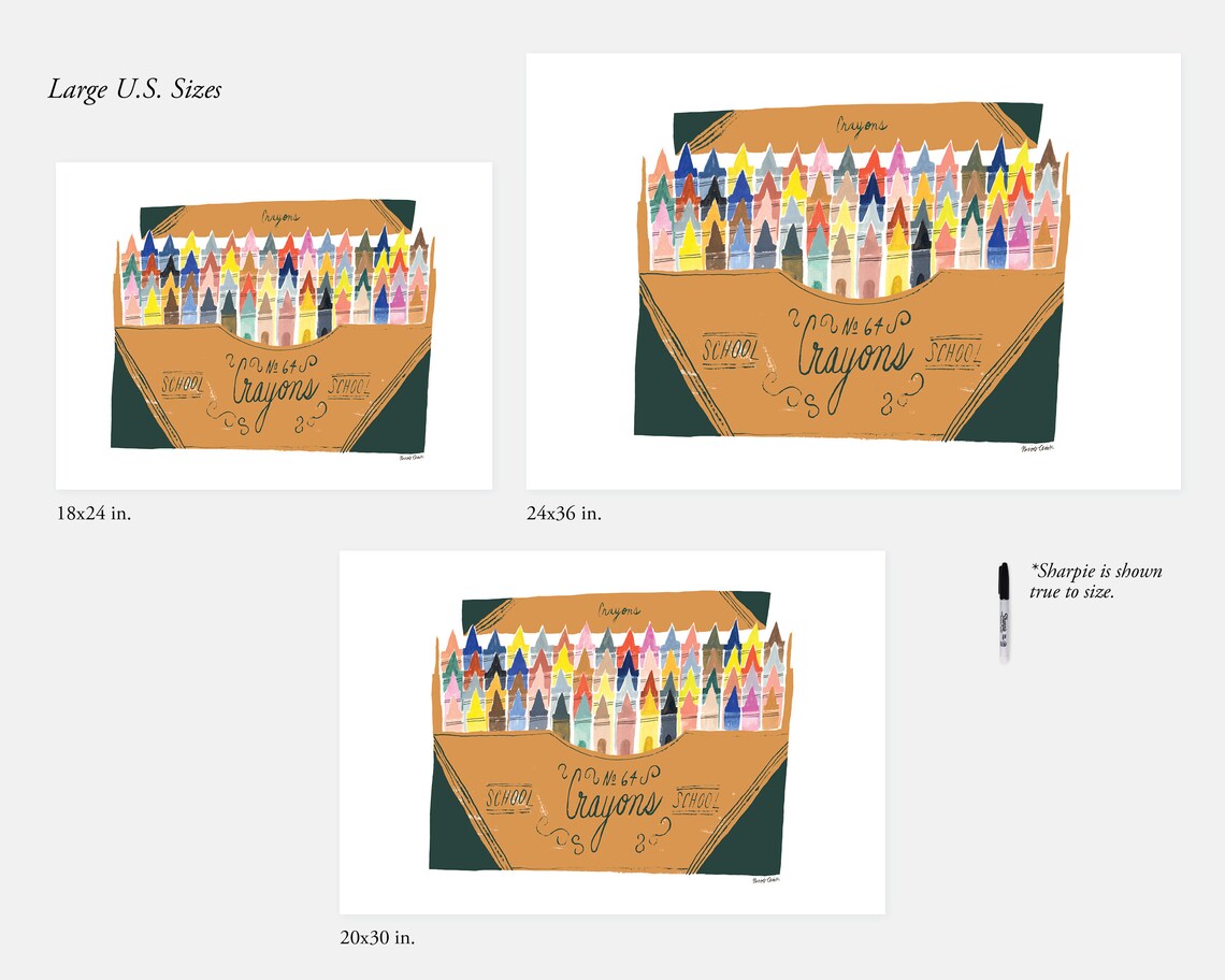 Crayons Art Print Craft Room Painting Crayola Wall Art - Etsy