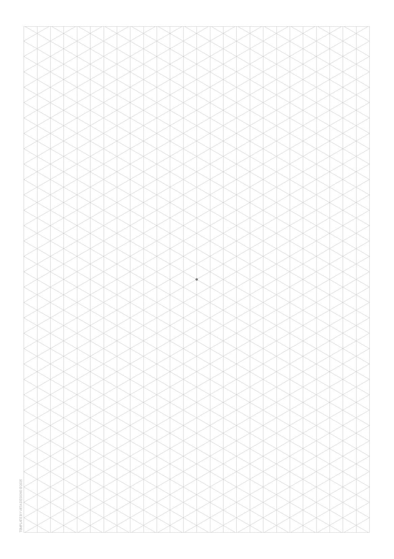 Isometric Graph Paper Template on A5 Paper Size | 5mm Pattern Line ...