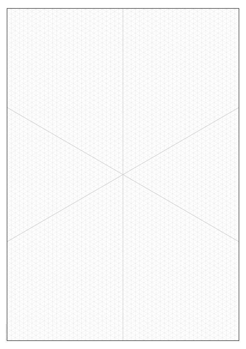 Isometric Graph Paper Template on A3 Paper Size | 5mm Pattern Line ...