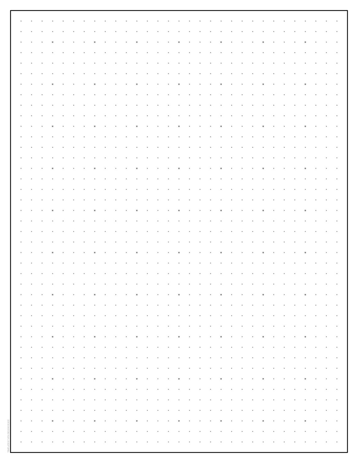 1/4" Dot Grid Template on 8.5” X 11” Letter Size | 1/4" Square With ...