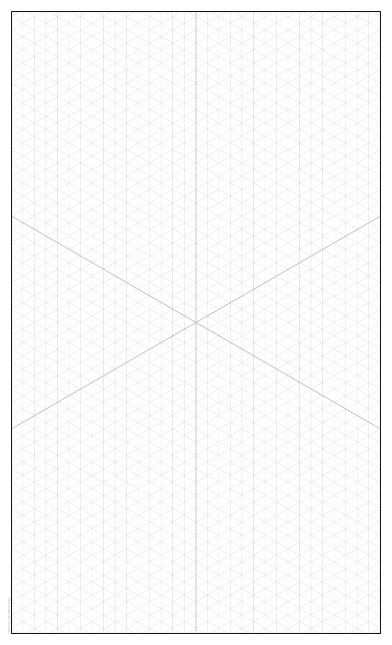 Isometric Graph Paper Template on 8.5” X 14” Legal Size | 1/4" Pattern ...