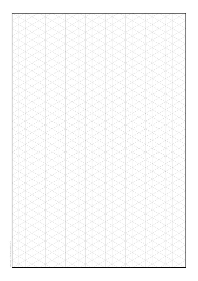 Isometric Graph Paper Template on A5 Paper Size | 5mm Pattern Line ...