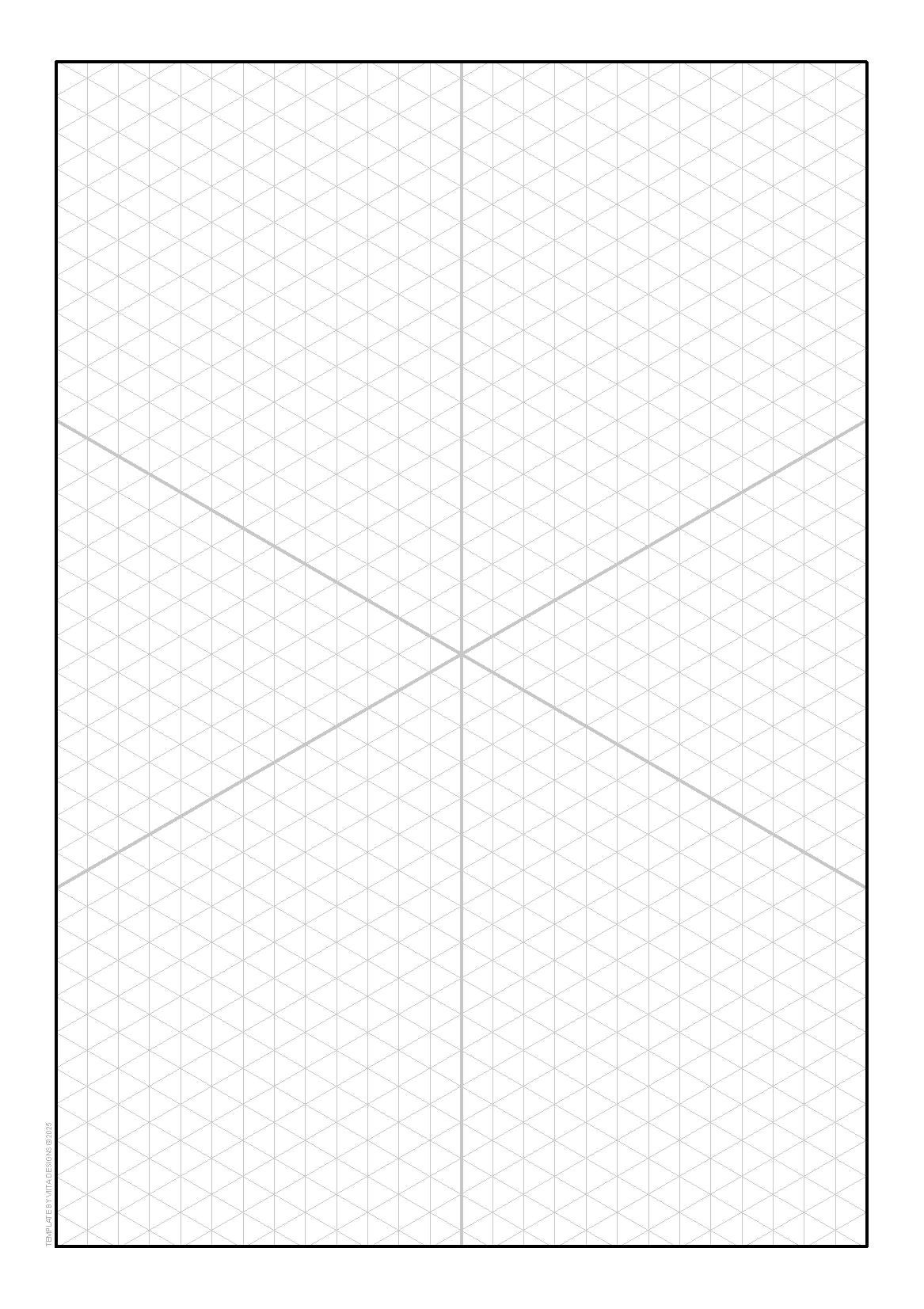 Isometric Graph Paper Template on A5 Paper Size | 5mm Pattern Line ...