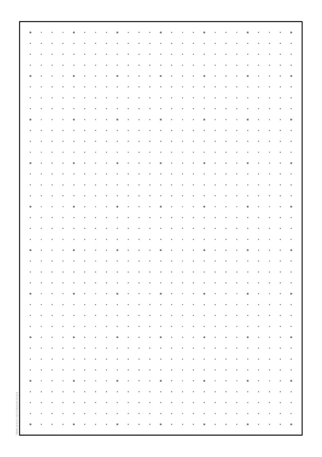 5mm Dot Grid Template on A5 Paper Size | 5mm Square With Highlighted ...