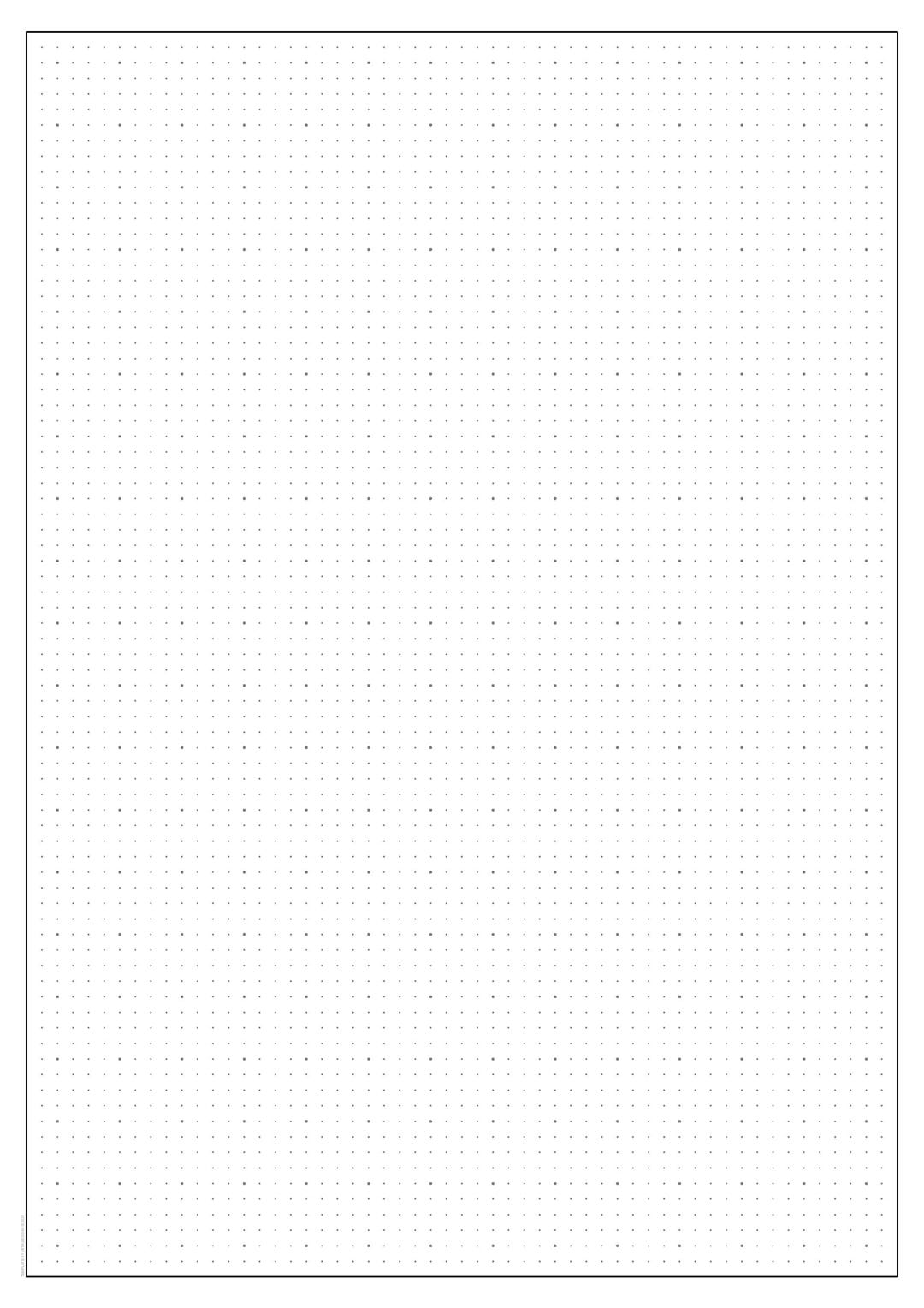 5mm Dot Grid Template on A3 Paper Size | 5mm Square With Highlighted ...