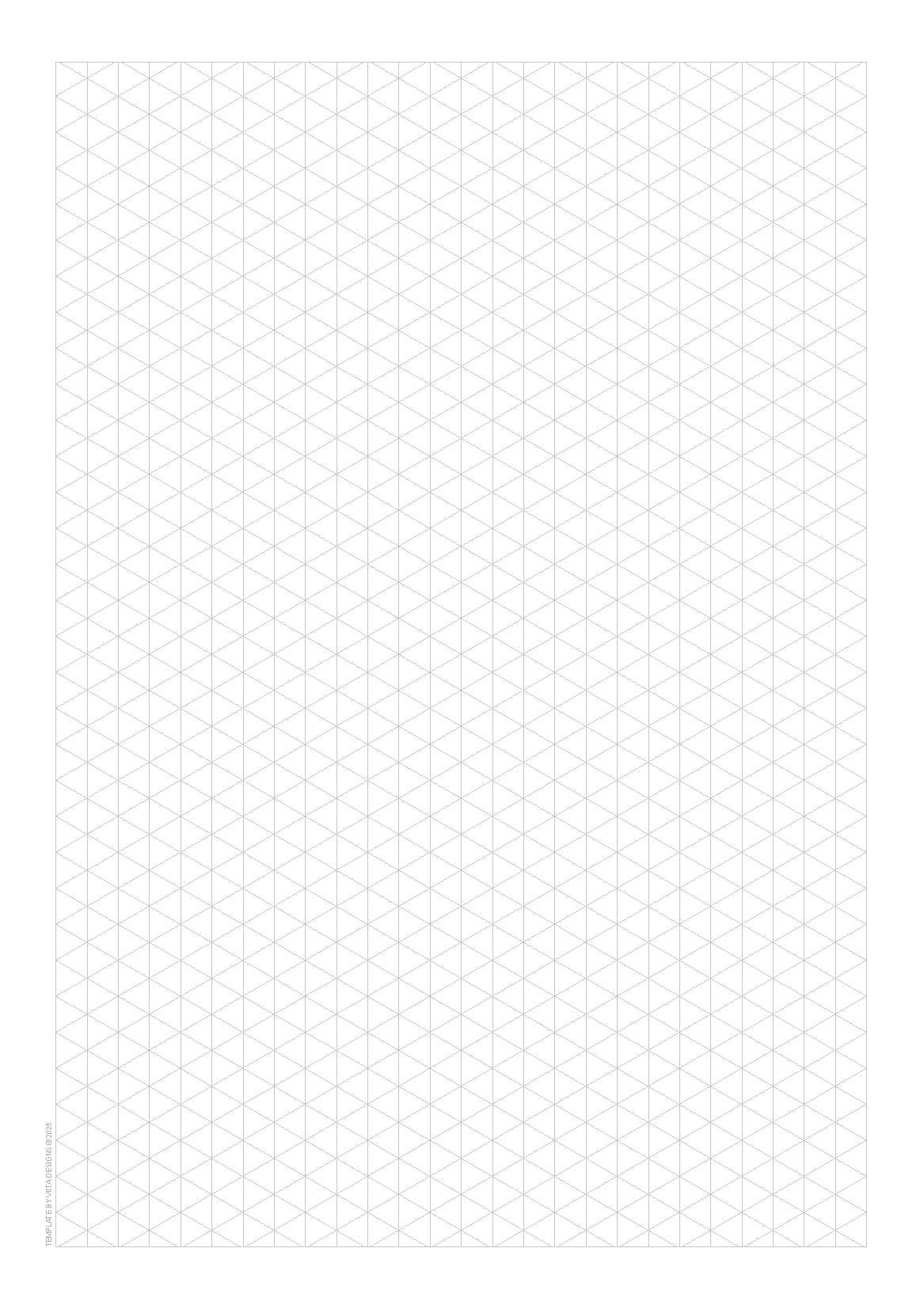 Isometric Graph Paper Template on A5 Paper Size | 5mm Pattern Line ...