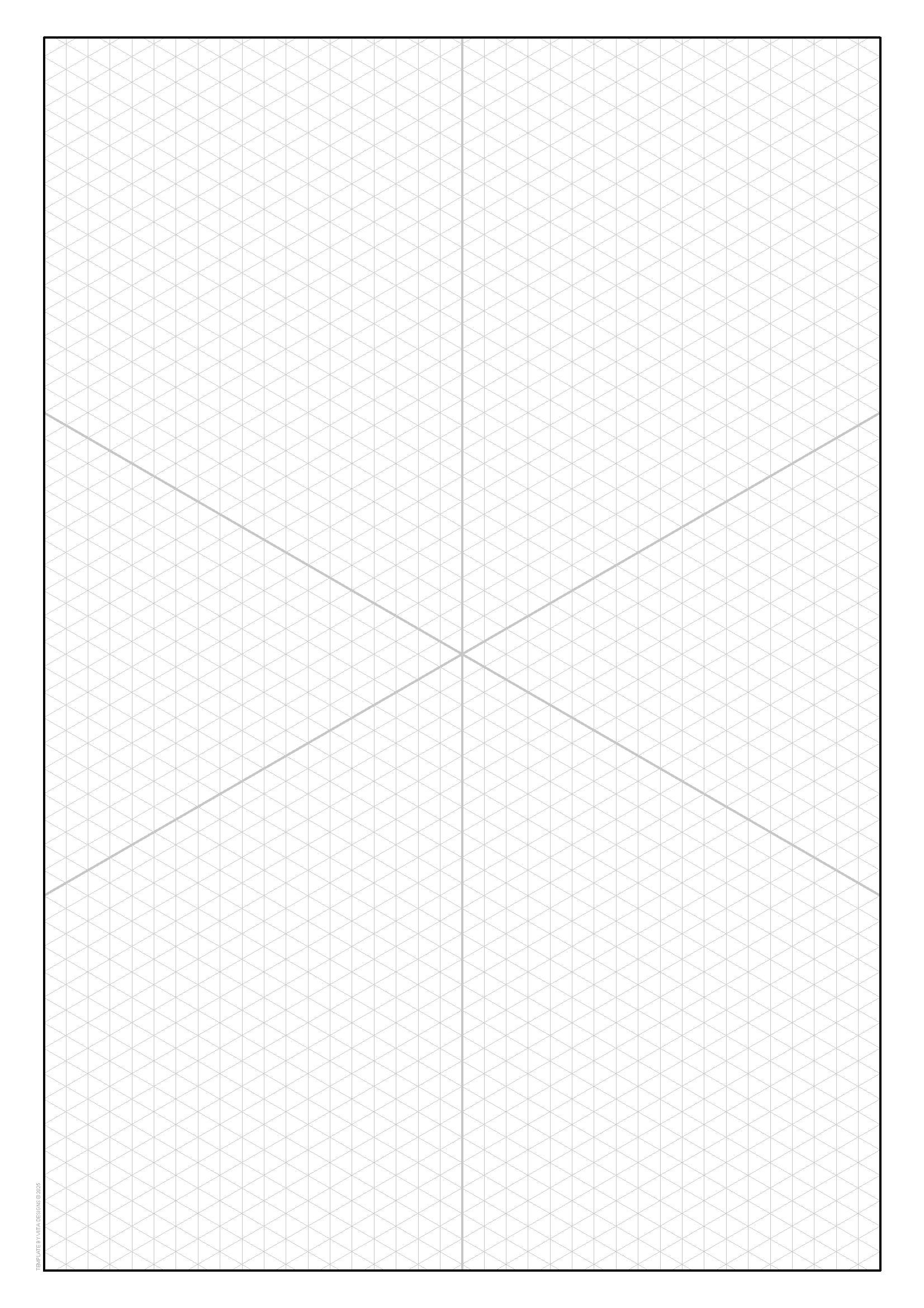 Isometric Graph Paper Template on A4 Paper Size | 5mm Pattern Line ...