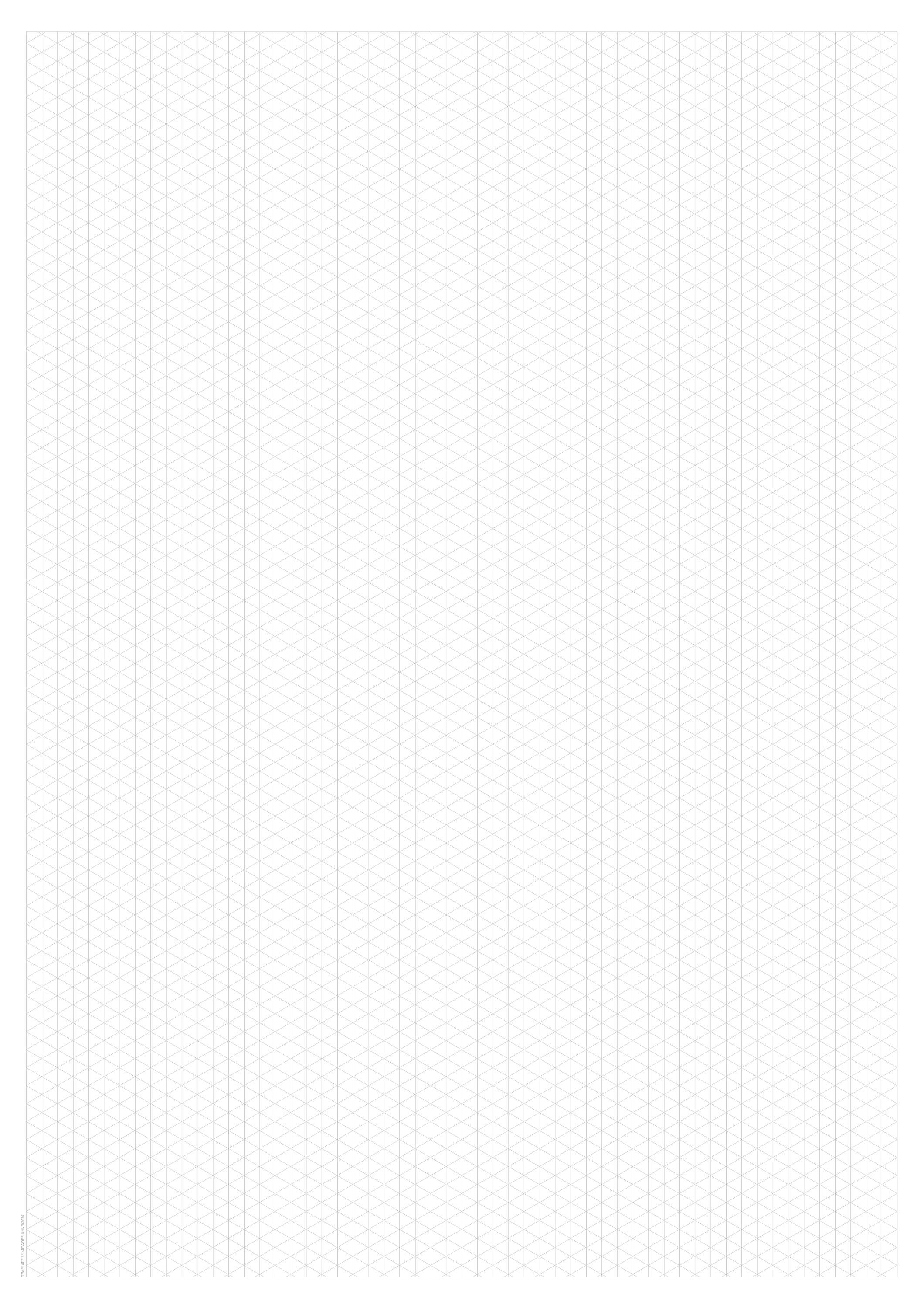 Isometric Graph Paper Template on A3 Paper Size | 5mm Pattern Line ...