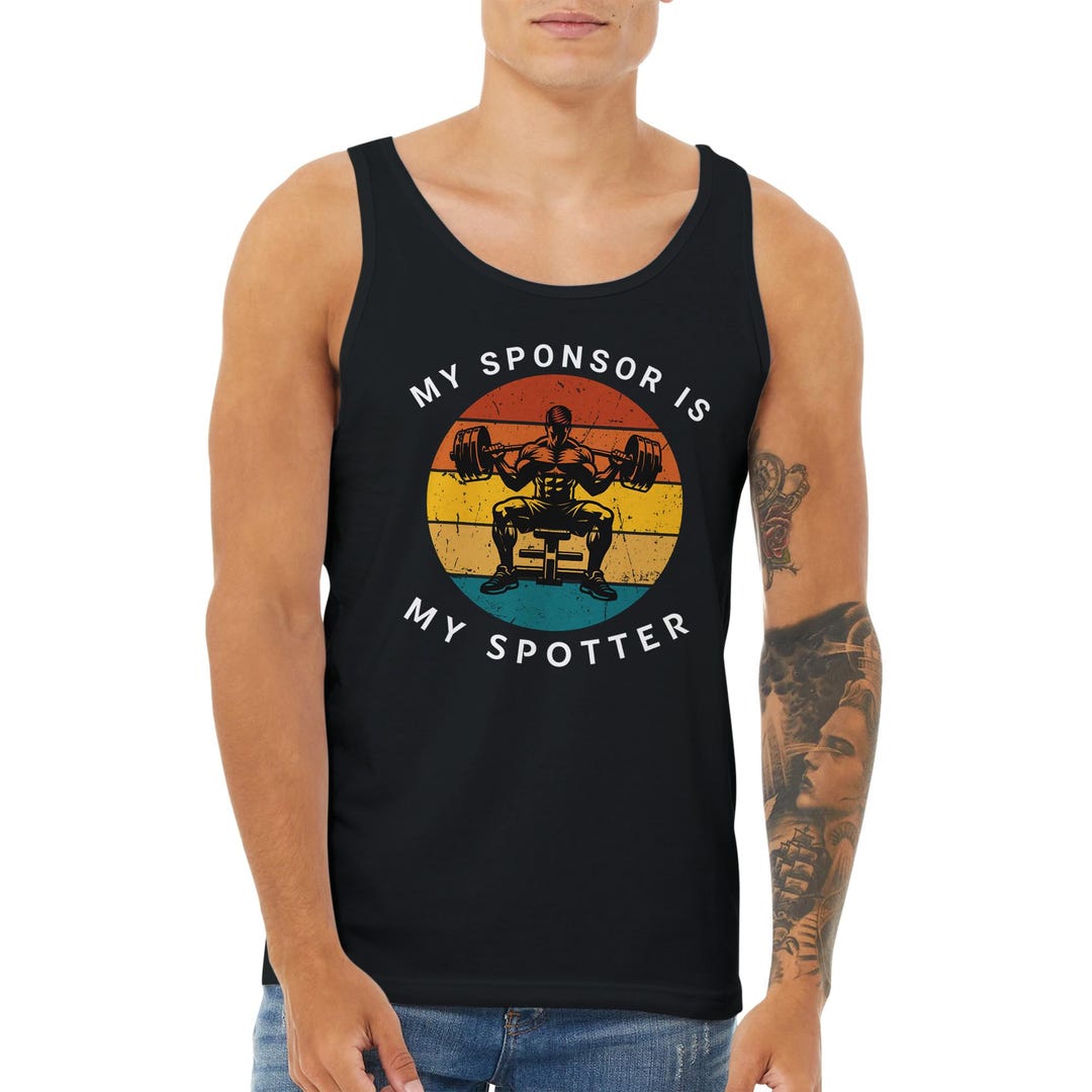 My Sponsor is My Spotter Tank Top | Recovery Humor, Unisex Fit, Soft ...