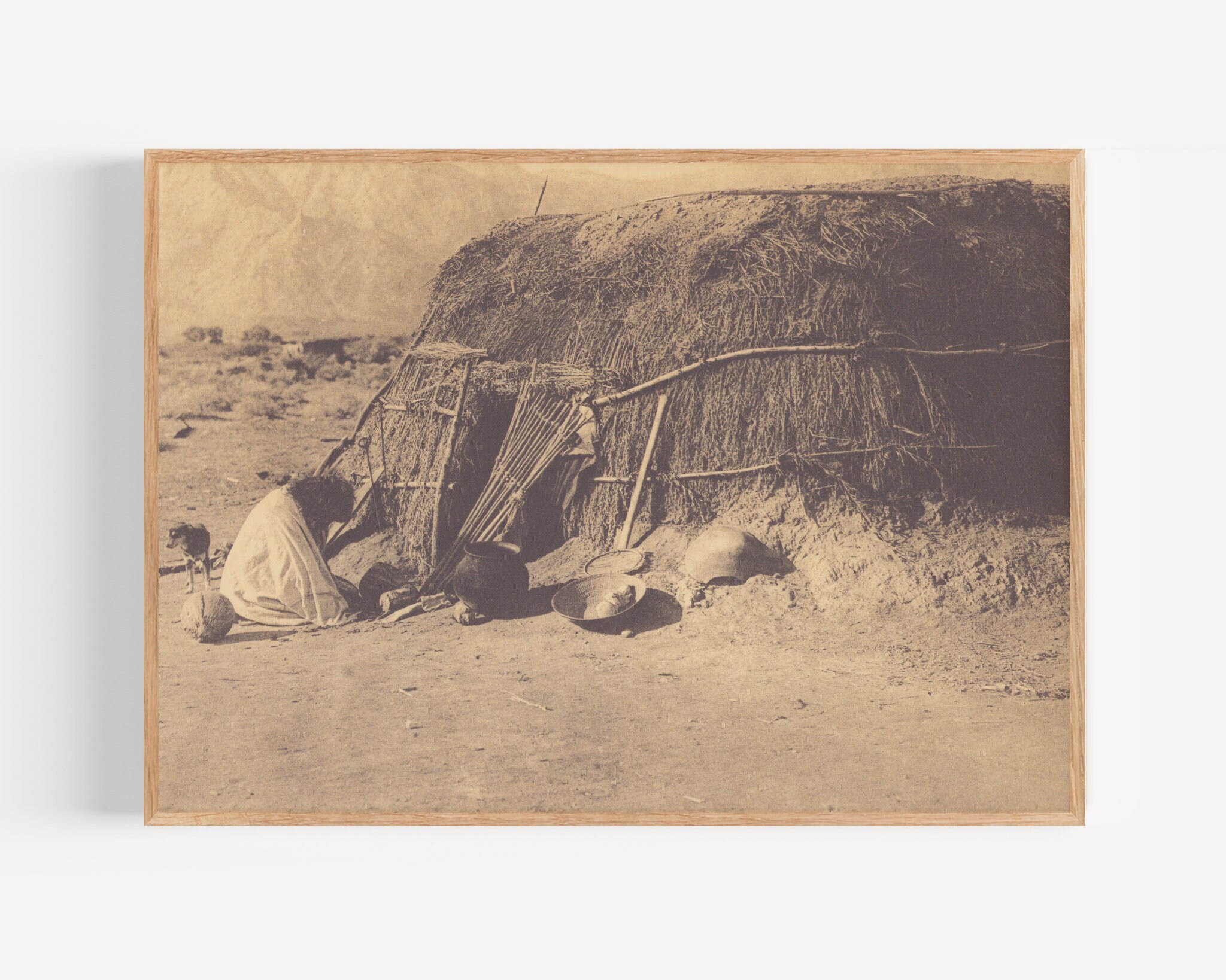 Pima Ki Edward Curtis Print, American History, Sepia Tone Art ...