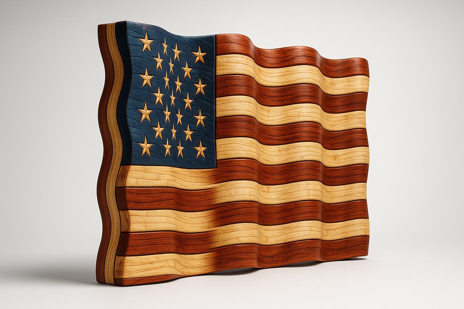 DIY Waving Wood Vintage American Flag Build Plans | Rustic Pink Wooden ...