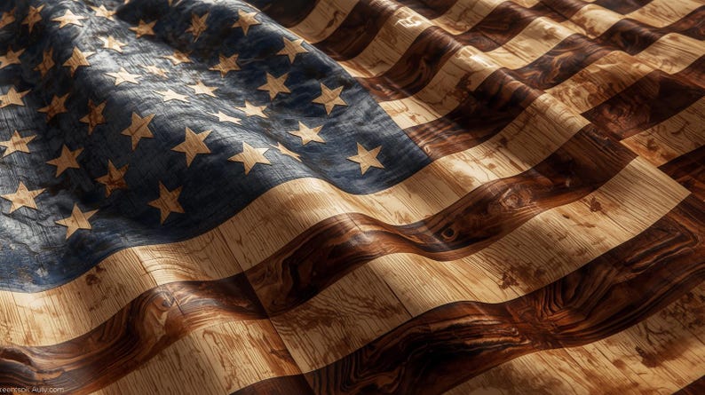 DIY Waving Wood American Flag Build Plans | Rustic Wooden Wavy American ...