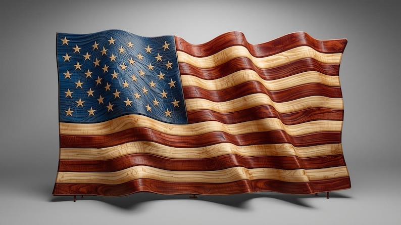 DIY Waving Wood American Flag Build Plans | Rustic Wooden Wavy American ...