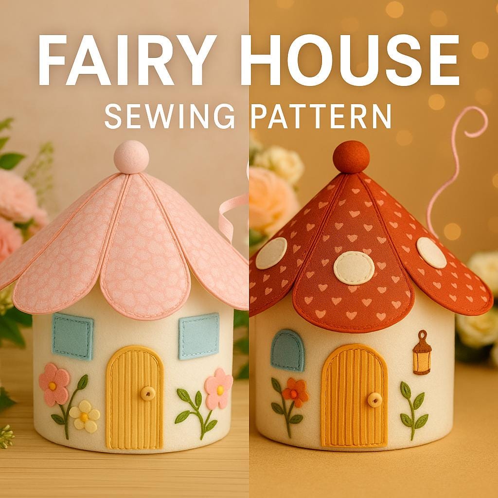 Fairy House PDF Sewing Pattern | Flower & Mushroom Rooftop | Whimsical ...