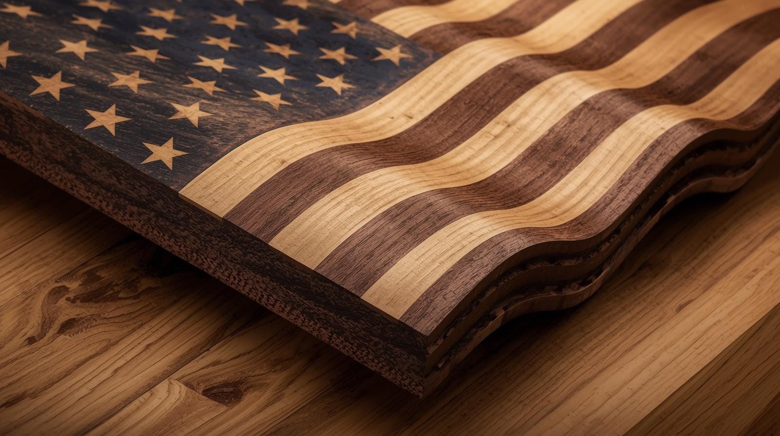 DIY Waving Wood Vintage American Flag Build Plans | Rustic Pink Wooden ...