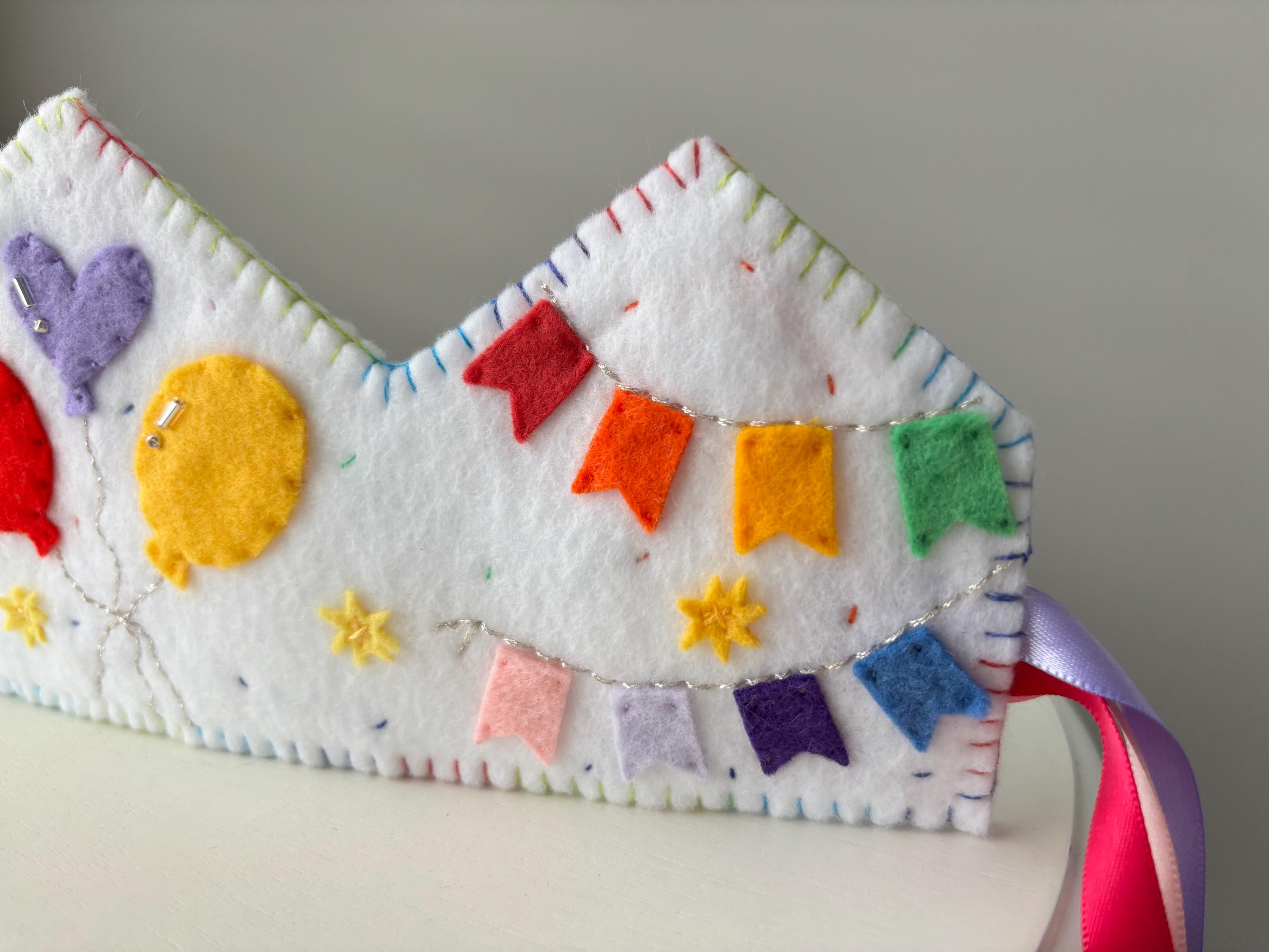 Handmade Felt Happy Birthday Crown | Kids Party Hat | Reusable Keepsake ...
