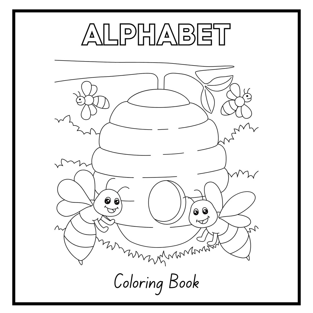Alphabet Animals Coloring Book, Animal Coloring Book for Kids, Easy ...