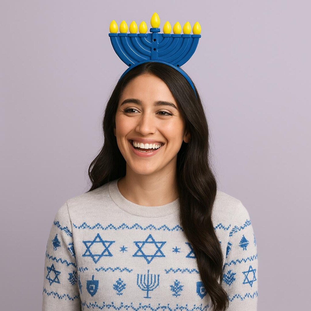 LED Light-up Menorah Candles Hanukkah Jewish Headband Hat - Etsy