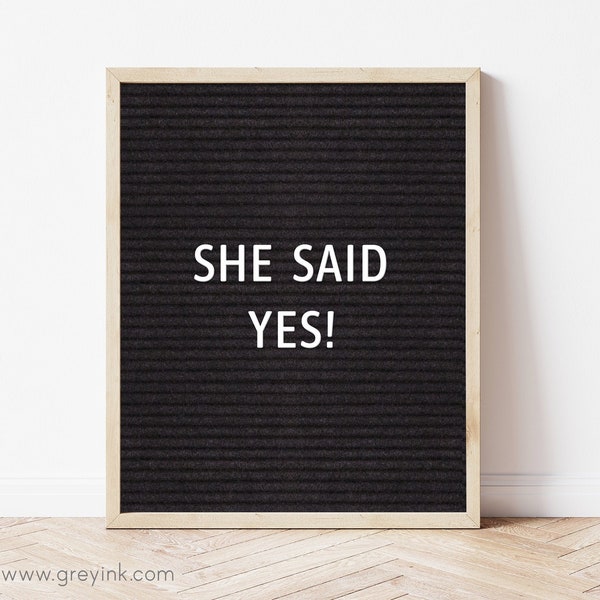 She Said Yes Letter Sign - Etsy