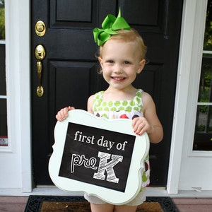 Pre K Chalkboard Sign First and Last Day of School 2 Signs - Etsy