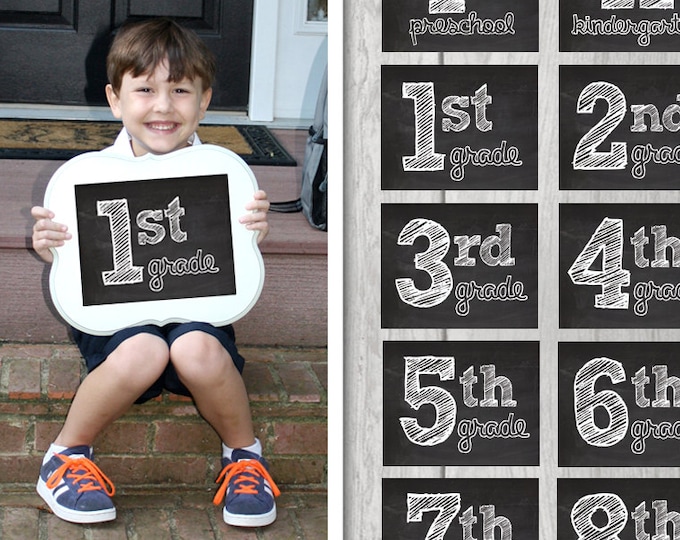 TEN SIGNS preschool 8TH Grade Chalkboard Back to School First Day of ...