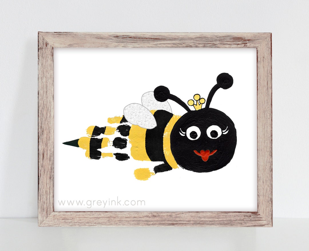 Handprint Alphabet Art Queen Bee Instant Download - Etsy
