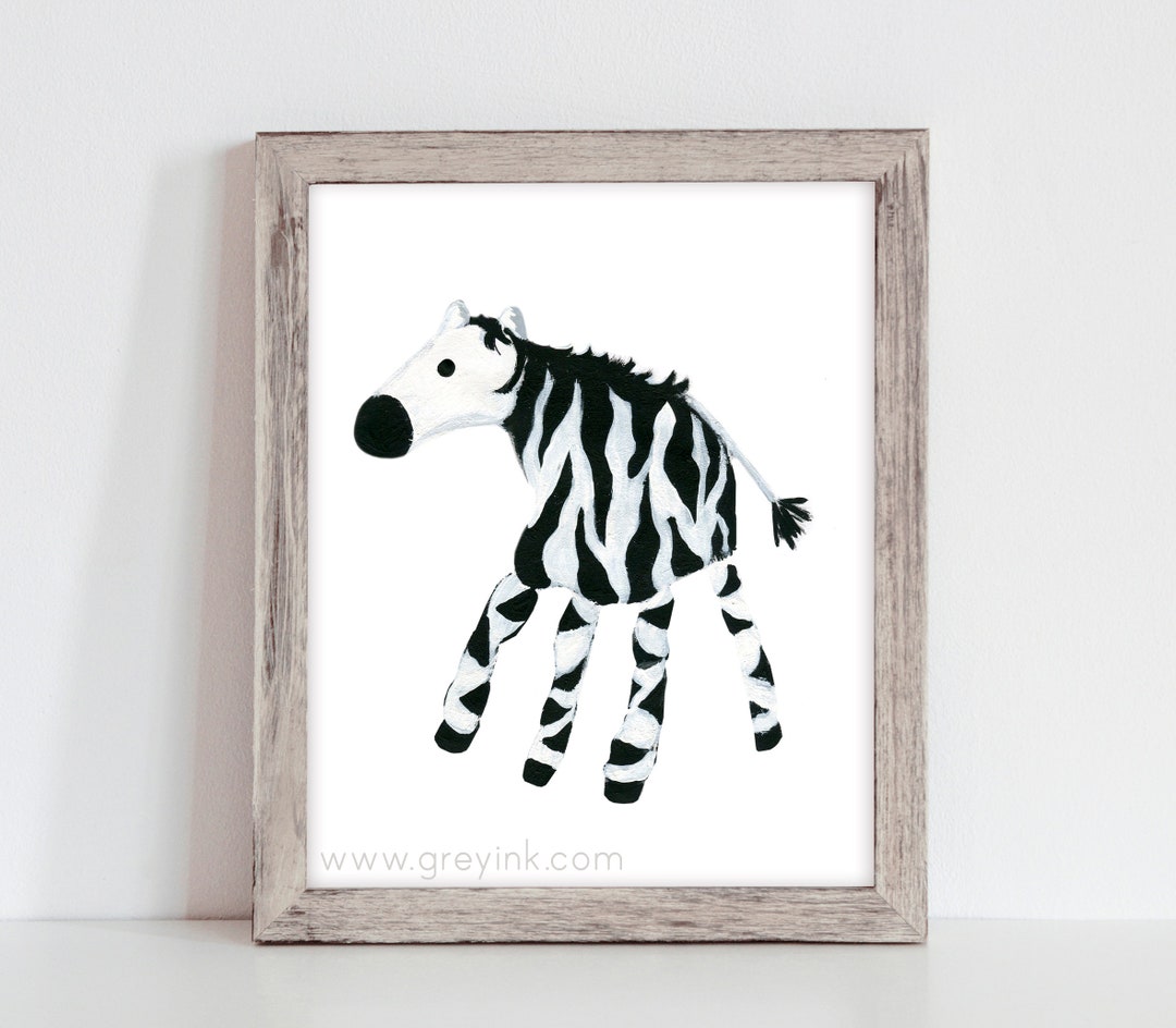 Handprint Alphabet Art Zebra Instant Download - Etsy