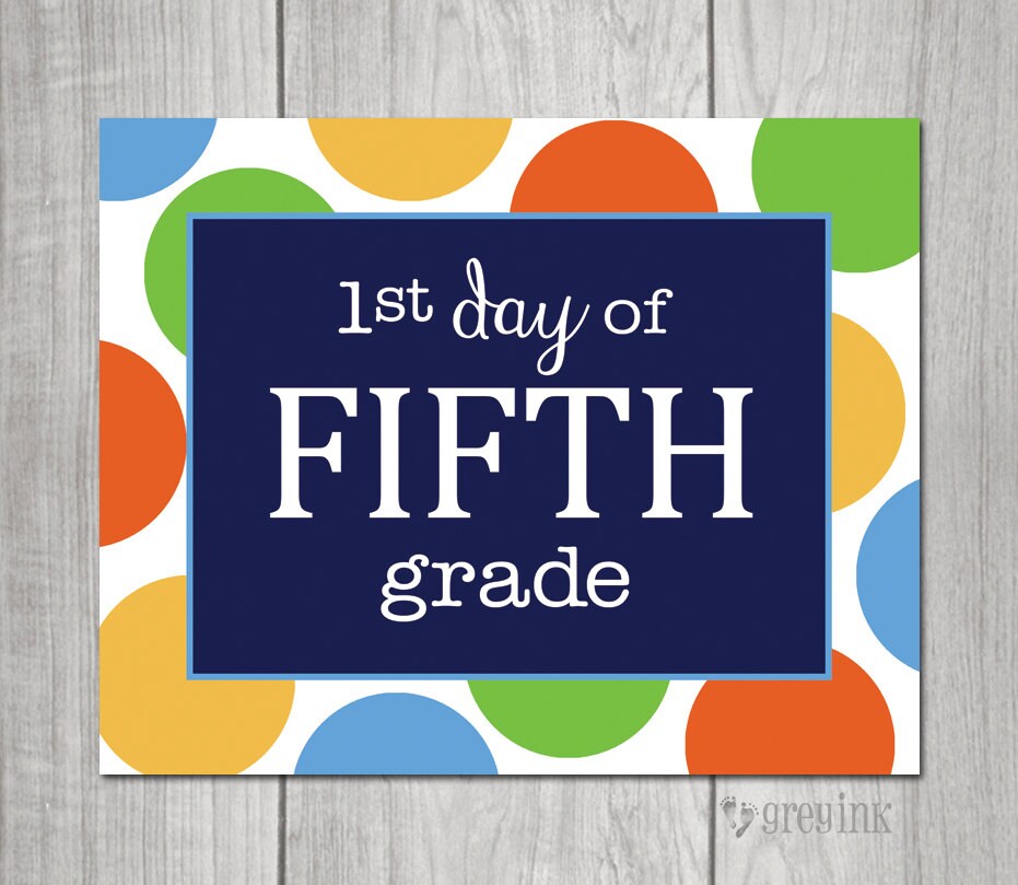 5th Grade Multi Polka Dot Back to School First Day of - Etsy