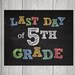 5TH GRADE Chalkboard Signs First Day & Last Day 2 Signs Included - Etsy