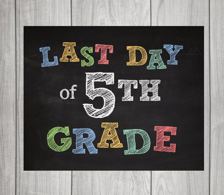 5TH GRADE Chalkboard Signs First Day & Last Day 2 Signs | Etsy