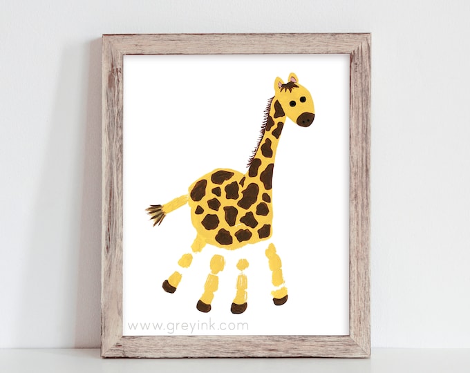 Handprint Alphabet Art Giraffe Instant Download - Etsy