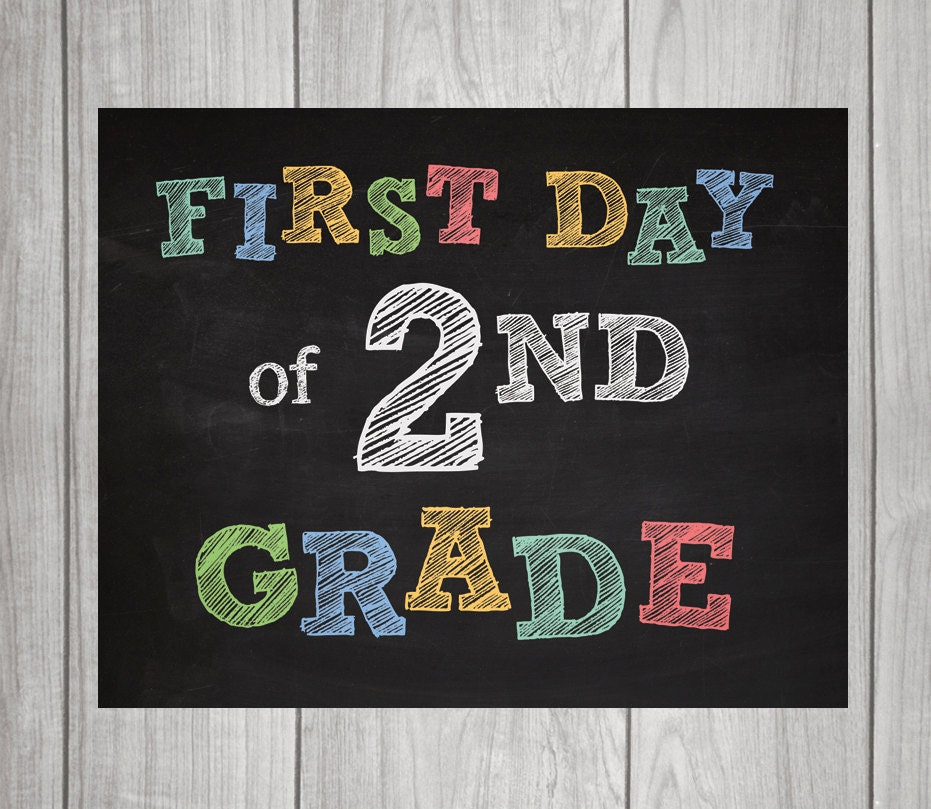 2ND GRADE Chalkboard Signs First Day & Last Day 2 Signs | Etsy