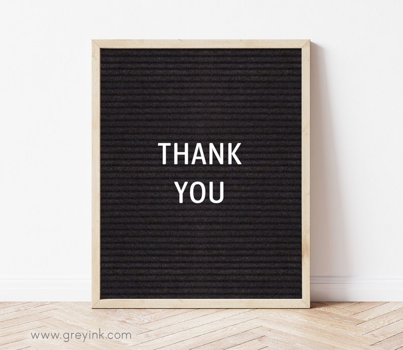 THANK YOU Letter Board Felt Board Download and Print Sign - Etsy