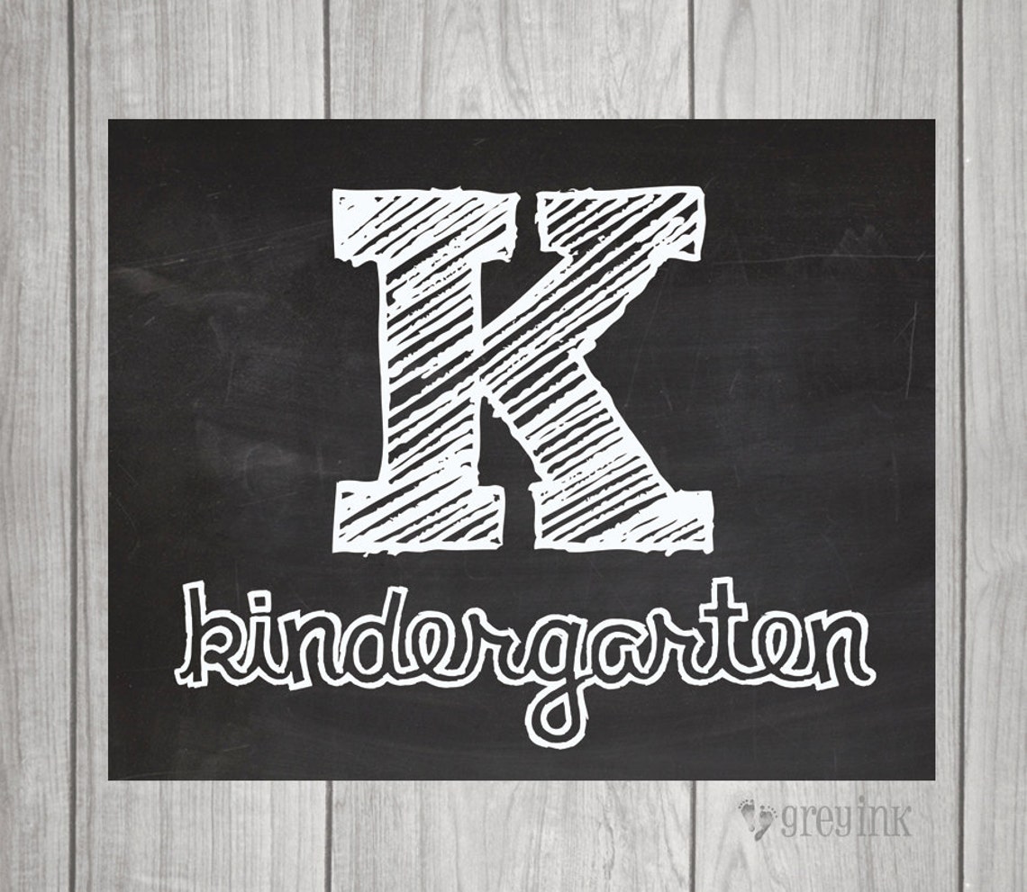 KINDERGARTEN Chalkboard Sign - Etsy