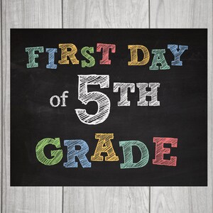 5TH GRADE Chalkboard Signs First Day & Last Day 2 Signs Included - Etsy
