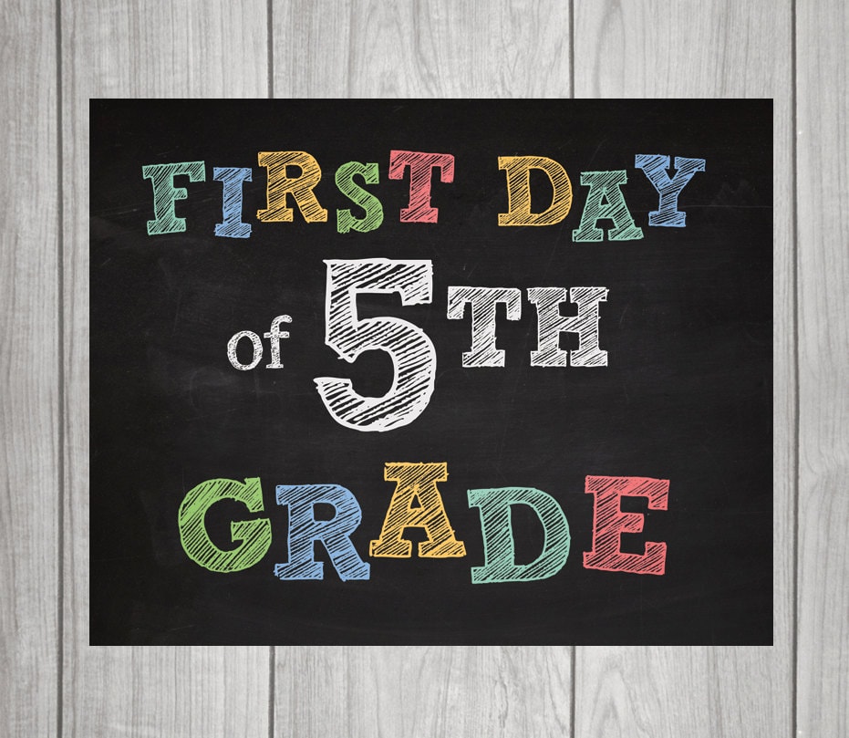5TH GRADE Chalkboard Signs First Day & Last Day 2 Signs | Etsy