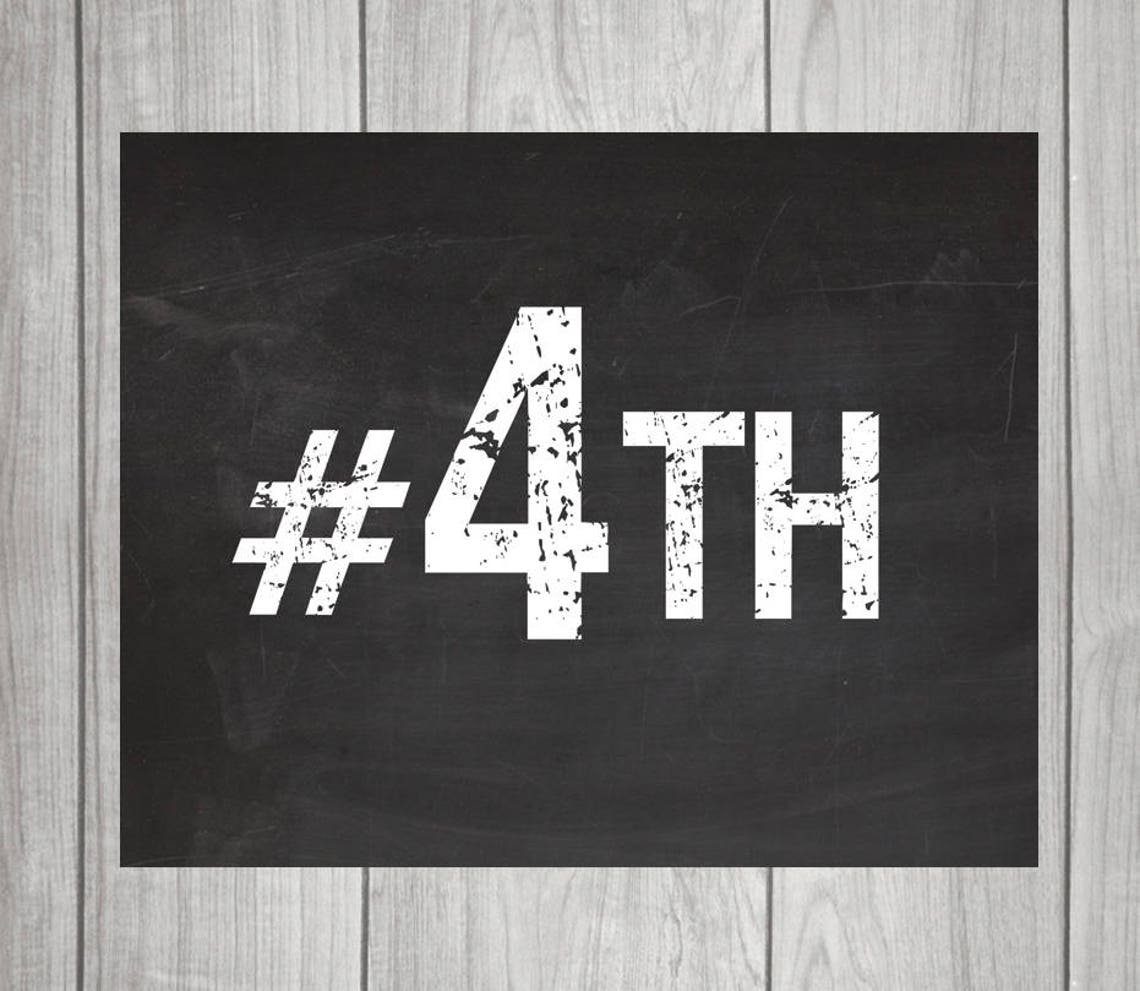 Hashtag 4TH Chalkboard Sign - Etsy