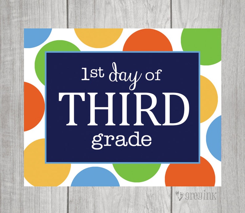 3rd Grade Multi Polka Dot Back to School First Day of - Etsy
