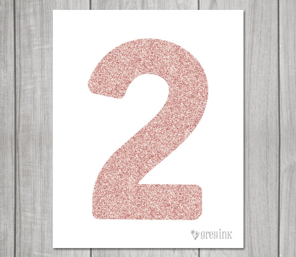 Rose Gold Glitter Number Sign Back to School Signs - Etsy