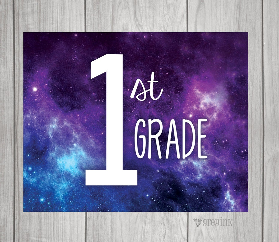 Galaxy Theme First Day of School Sign 1st Grade Back to | Etsy