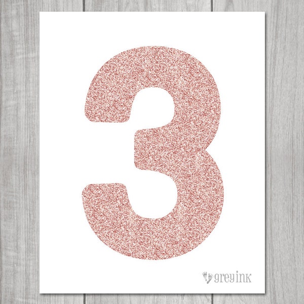 Gold Glitter Number - Etsy