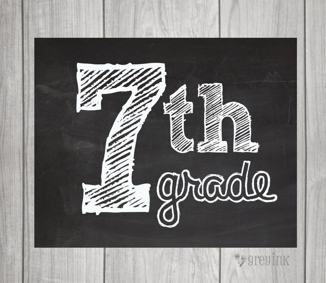 7TH GRADE Chalkboard Sign - Etsy