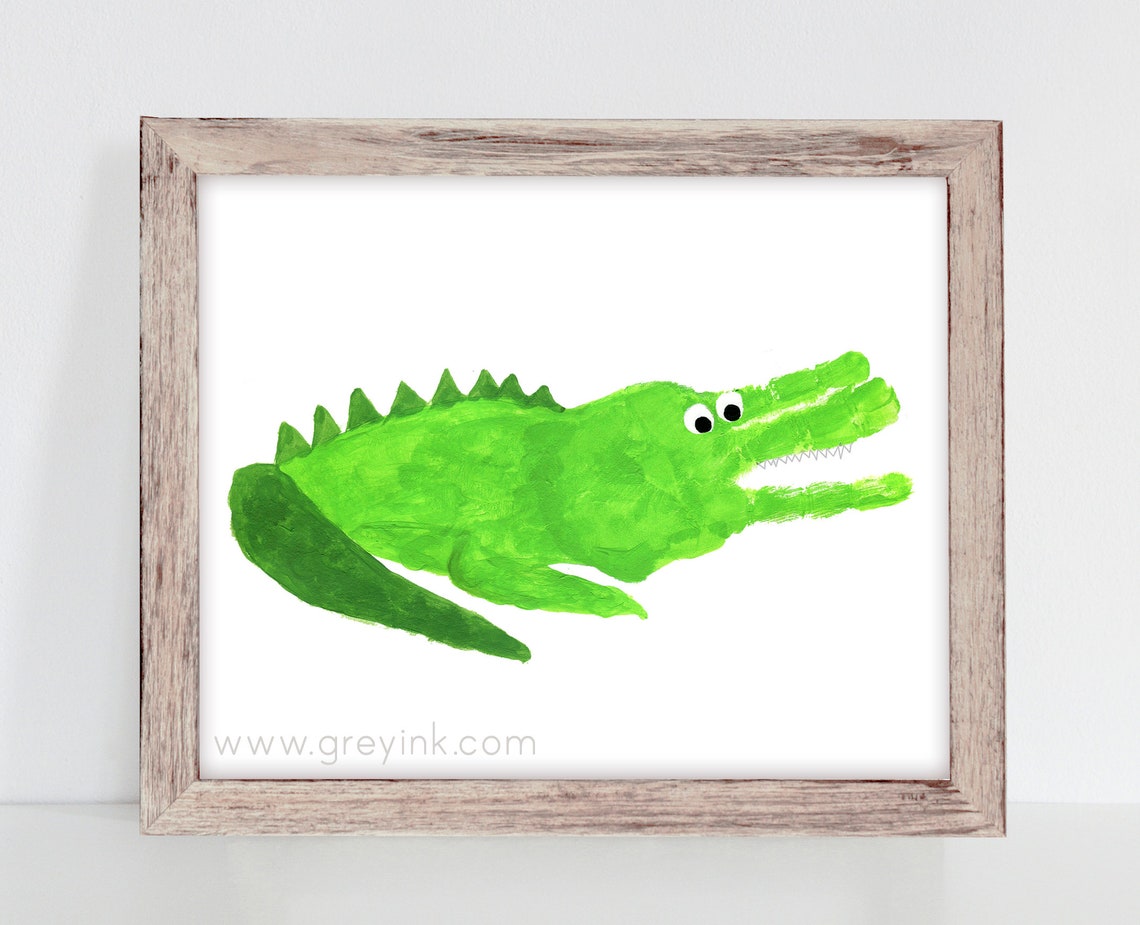 Handprint Alphabet Art Alligator Instant Download - Etsy