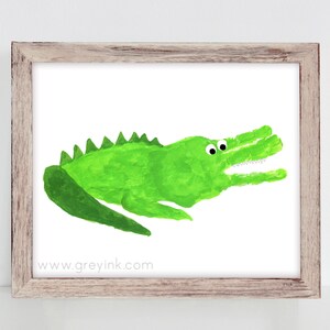 Handprint Alphabet Art Alligator Instant Download - Etsy