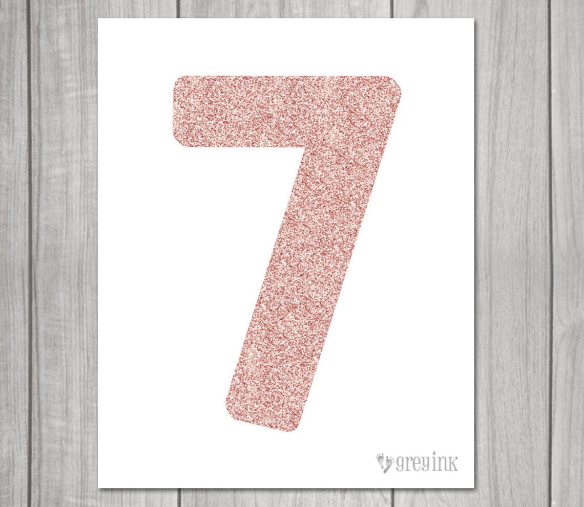 Rose Gold Glitter Number Sign Back to School Signs - Etsy